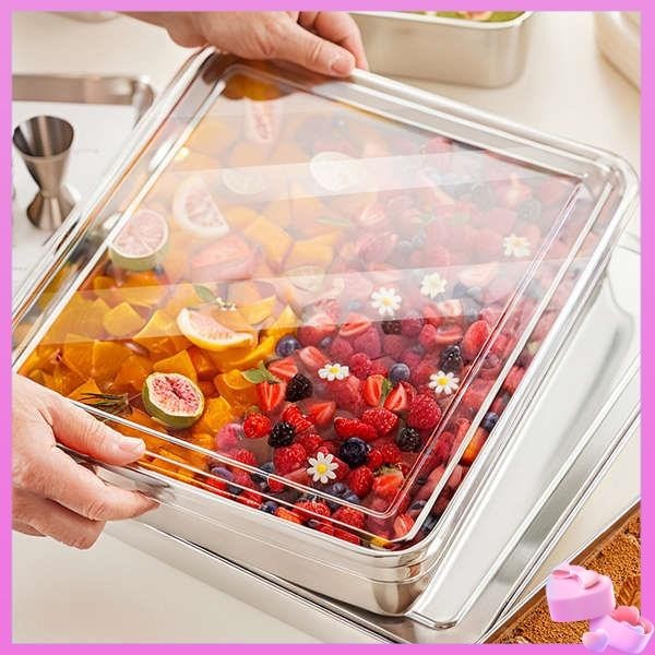 British stainless steel tiramisu tray baking cake container square ...