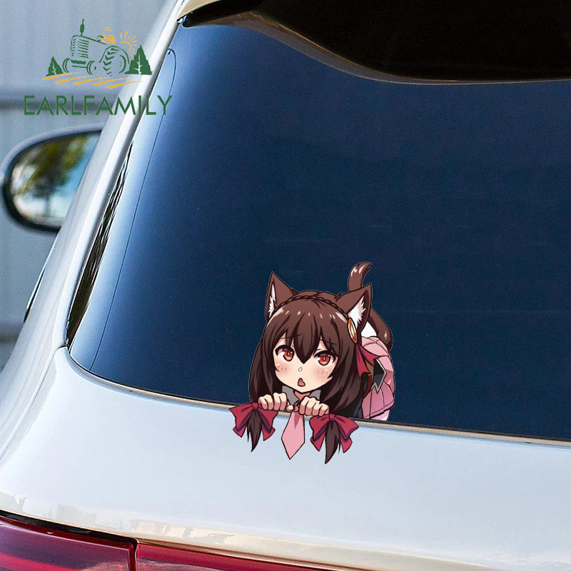 EARLFAMILY 13cm x 10.4cm For MEGUMIN Peek Cat Girl Shy Car Stickers ...