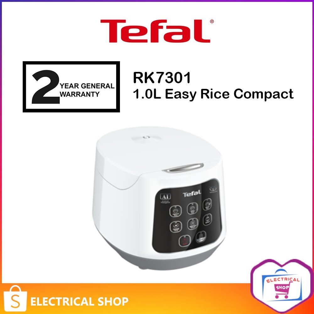 Tefal 1.0L Easy Rice Compact RK7301 Rice Cooker 8 Cooking Program (White) | Shopee Malaysia