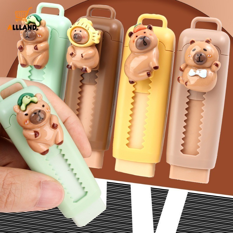 Lovely Cartoon Capybara Eraser - Replaceable Rubber Core Pencil Eraser ...