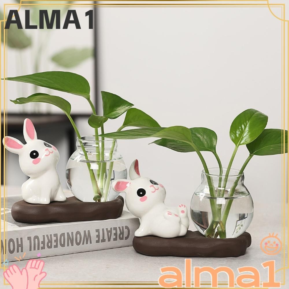 ALA Hydroponic Plant Vases, Cute Rabbit Decoration Crafts Transparent ...