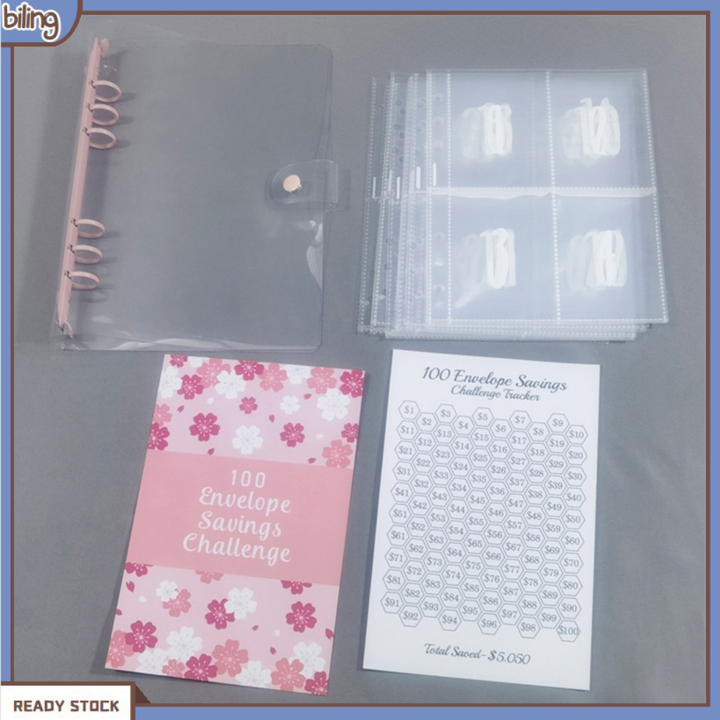 {biling} Money Saving Challenge Binder Laminated Tracking Paper for ...