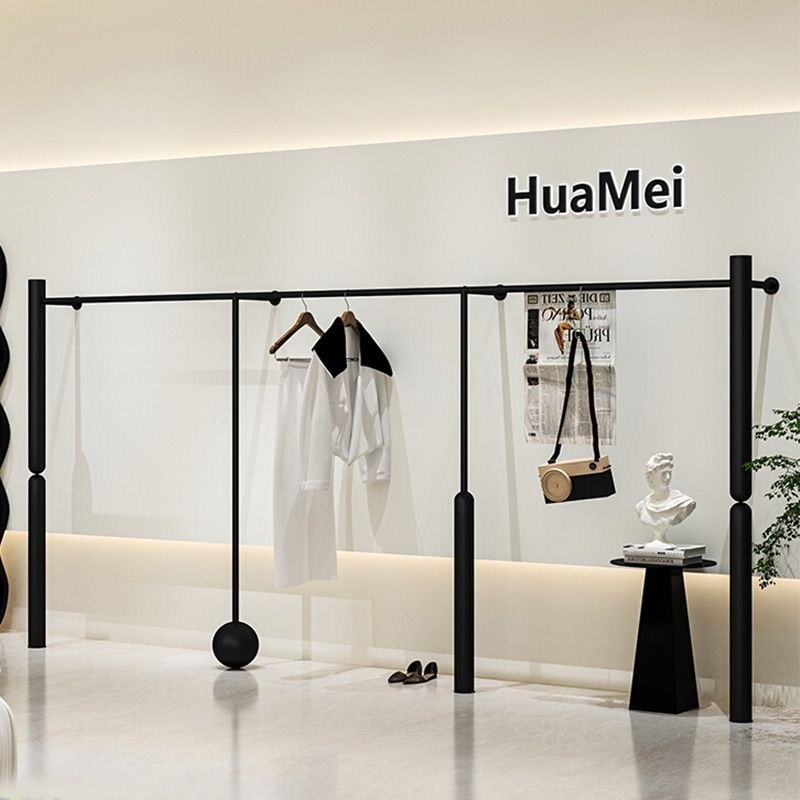 Clothing Display Rack Wall Mounted Black Iron Shelf Clothing Store ...