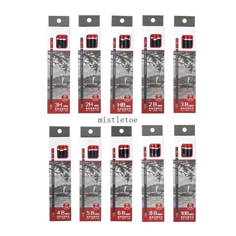 MIS Sketch Pencil 12pcs box Drawing Writing 2H HB 2B 3B 3H 4B 5B 6B 8B 10B Supplies | Shopee ...