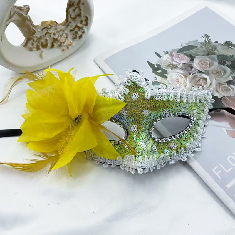 Half Face Masquerade Masks Lace Side Flower Adult Mask Vintage Venetian ...