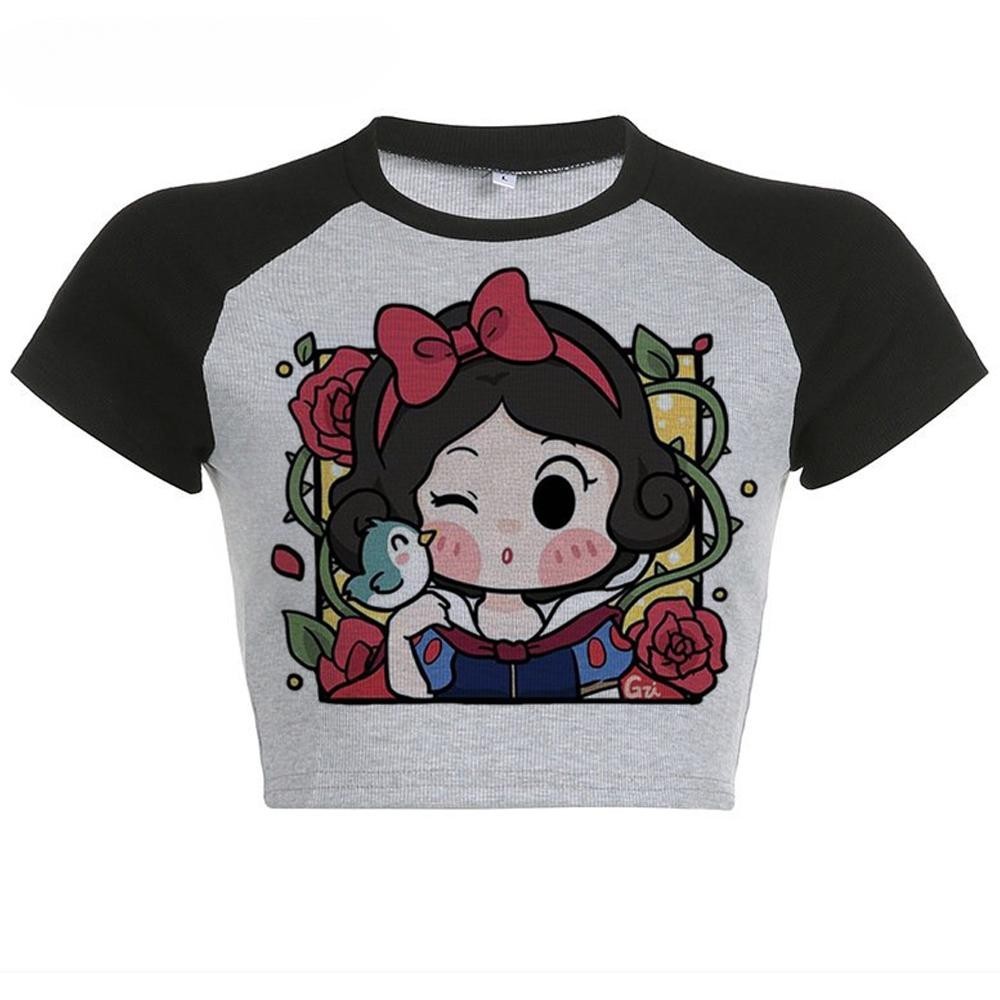 Cartoon goth gothic crop top Woman gothic cute 90s yk2 cropped | Shopee ...