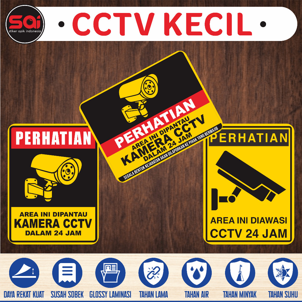 Glossy SMALL LAMINATED VINYL CCTV STICKER | Shopee Malaysia