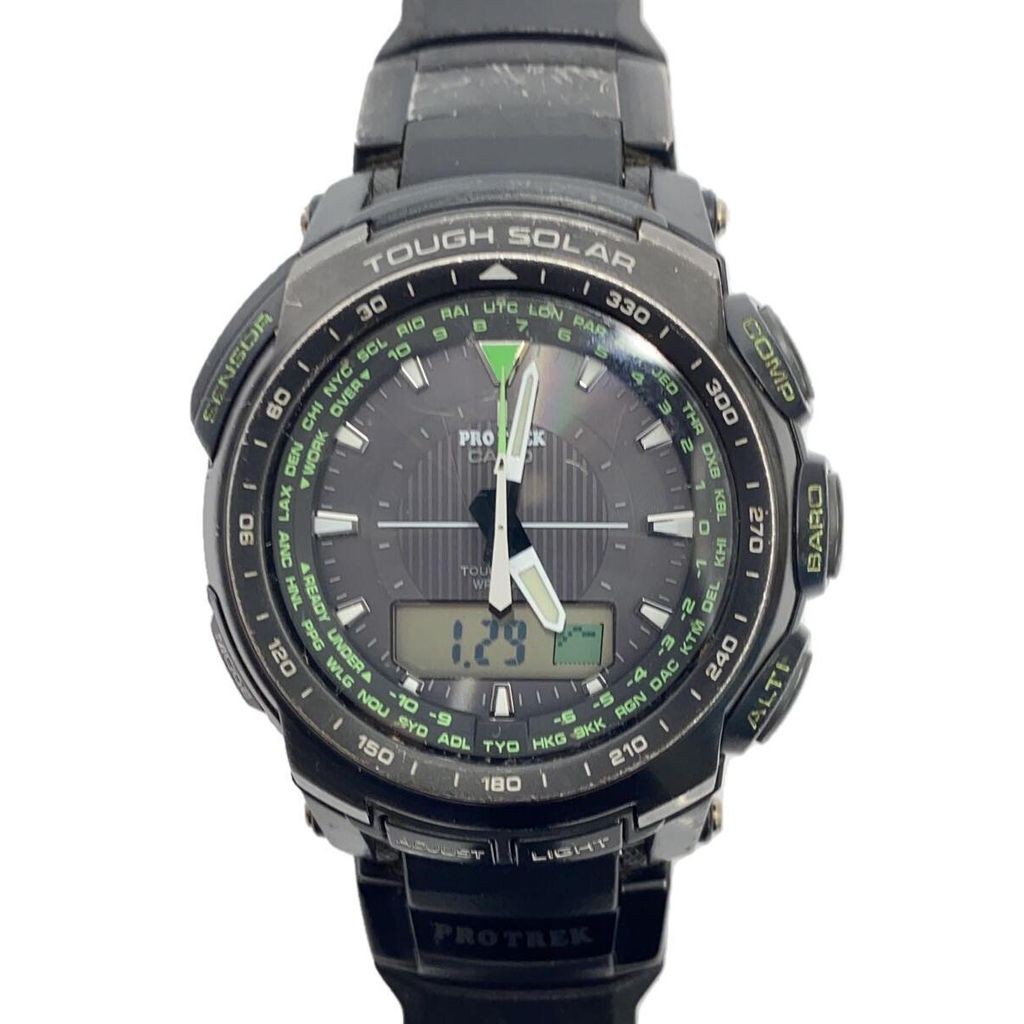 CASIO Men's Watch Solar PROTREK PRW-5100-1BJF Digiana Rubber BLK ...