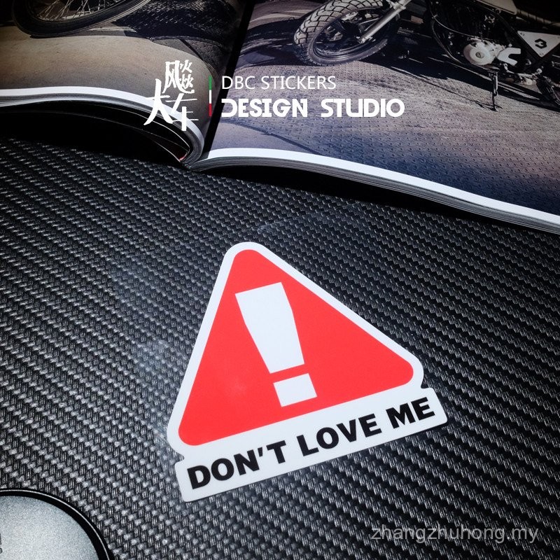 Creative Text Triangle Warning Sign Motorcycle Sticker | Shopee Malaysia