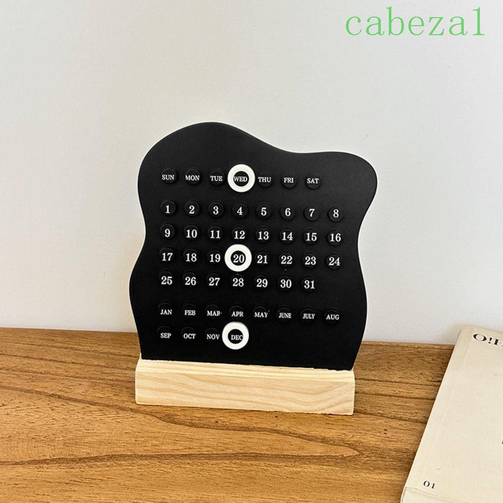 CABEZA Manual Perpetual Calendar, Month Date Display 3 Rings Wooden ...