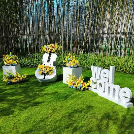 Taman Luar Ruangan Cello Bunga Stand Arca Hiasan Vila Kreatif Halaman ...