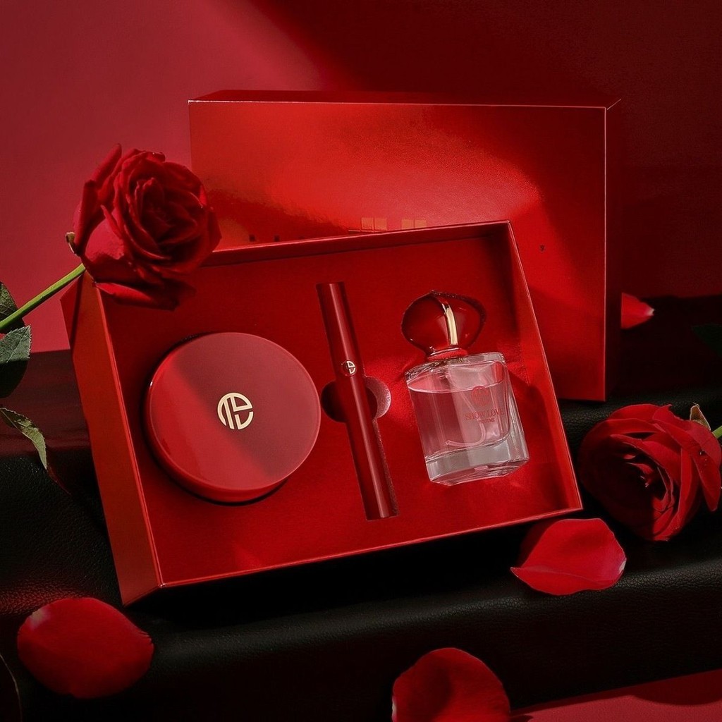 Love Makeup Perfume Lipstick Three-Piece Gift Box Set Valentine's Day ...