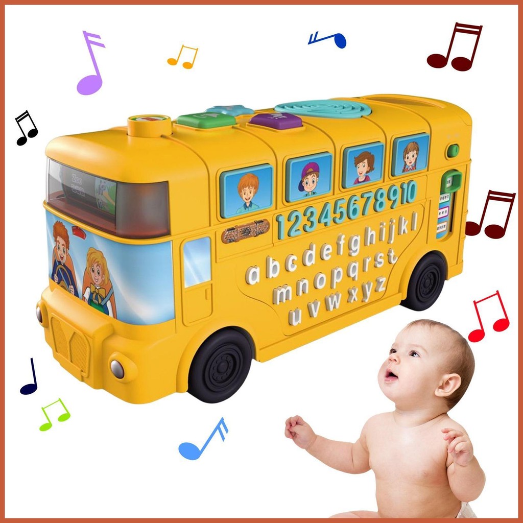 Musical Learning Bus Number School Bus with Light Recognition Wheel ...