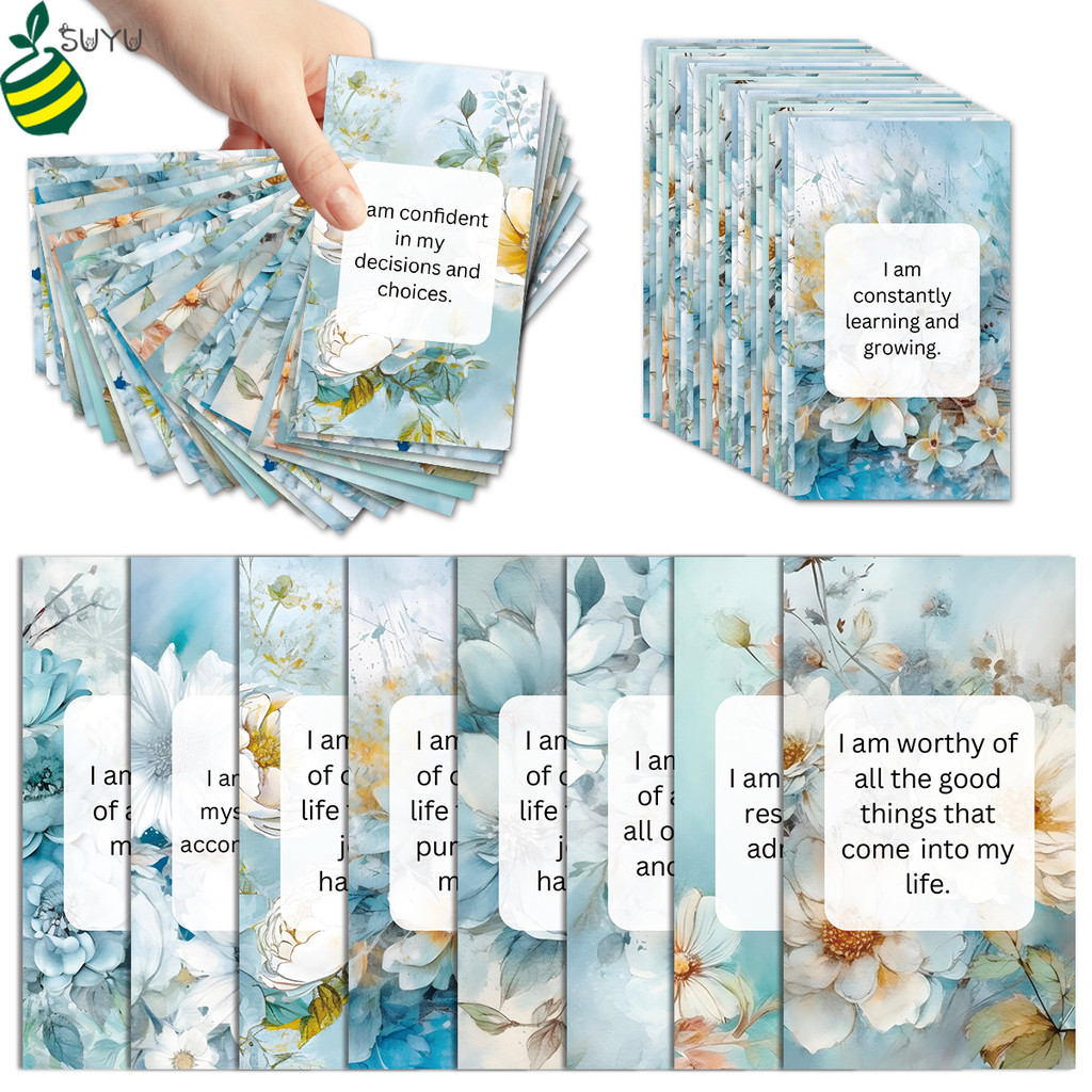 60pcs Elegant Blue Motivational Affirmation Cards, Suitable for Any Man ...