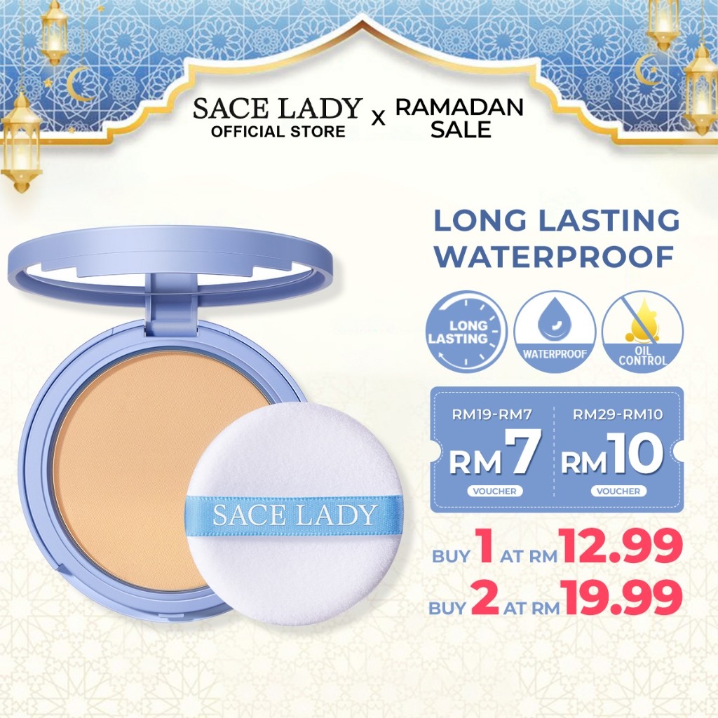 SACE LADY Compact Powder Lasting Waterproof Setting Powder Oil Control ...