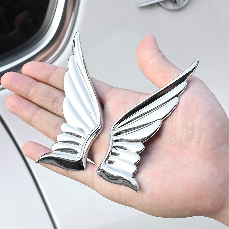 Car Logo Angel Car Sticker Wings Metal Tail Logo 3D Modified Wings ...