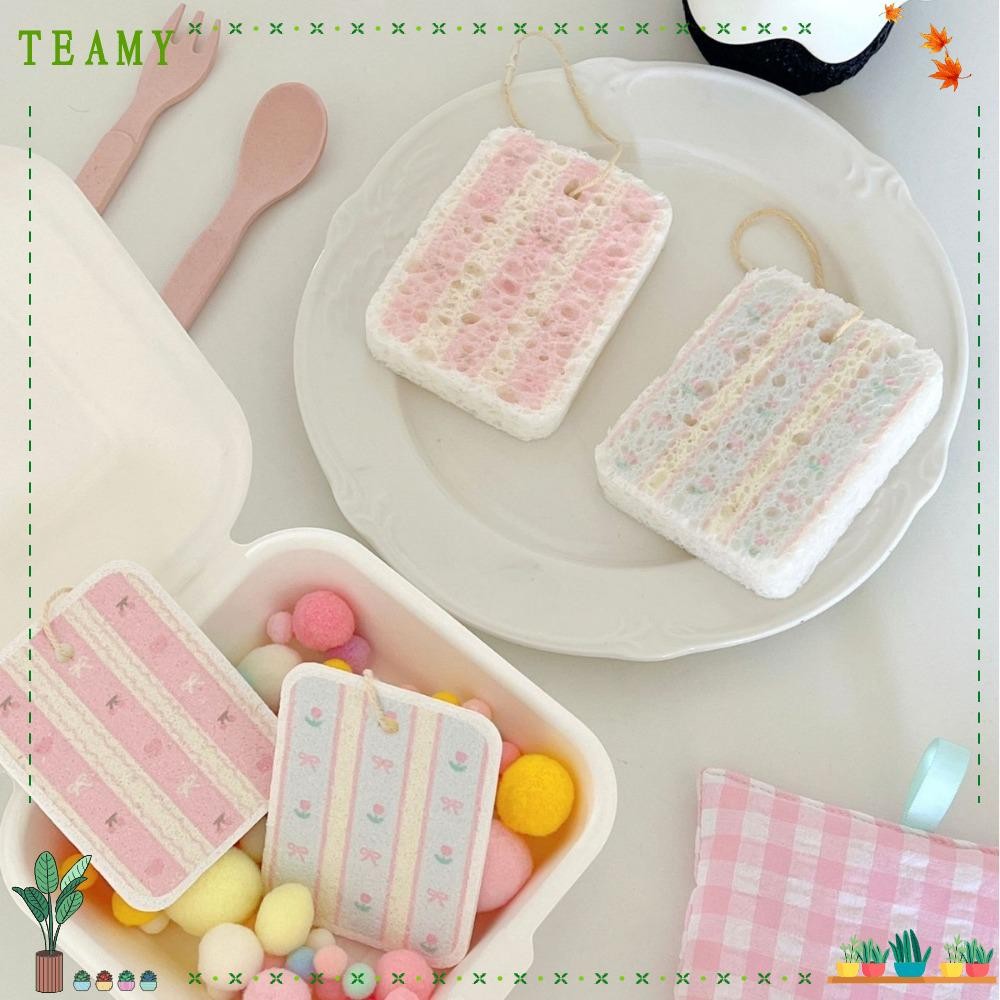 TEAMY Scouring Pads, Tulip Cherry Cotton Cleaning Sponges, Washing Tool ...