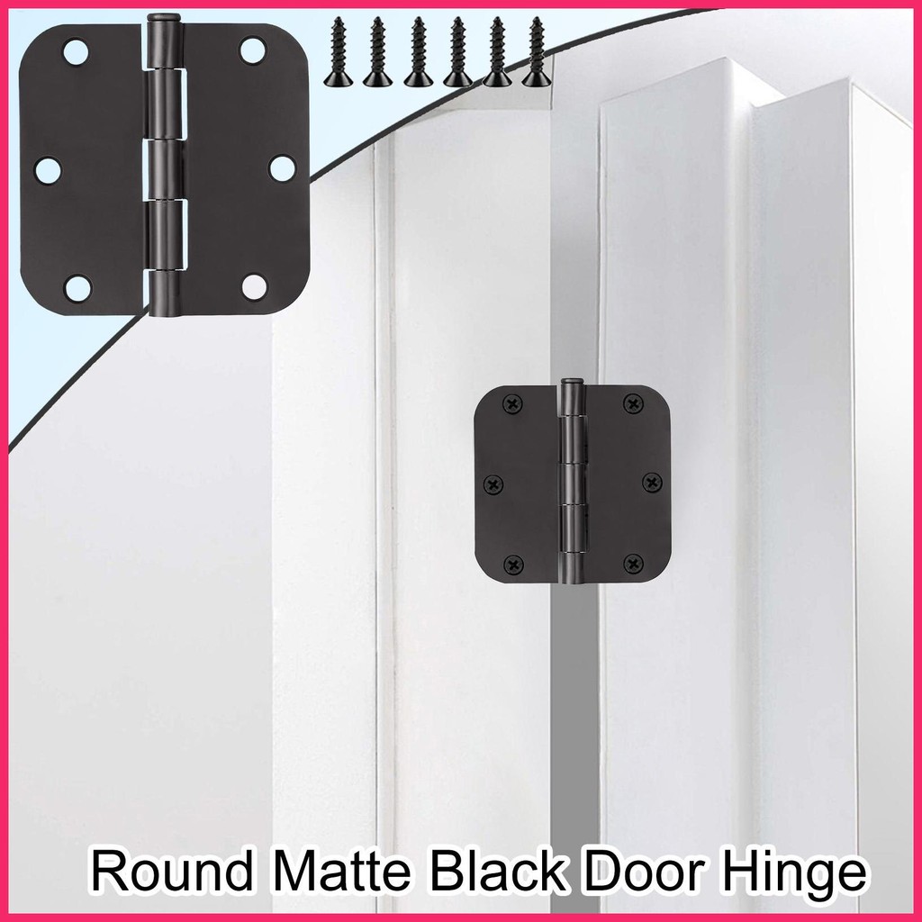 Rounded Interior Door Hinges 2X Front Door Hinges 3.5 Inch Flat Iron ...