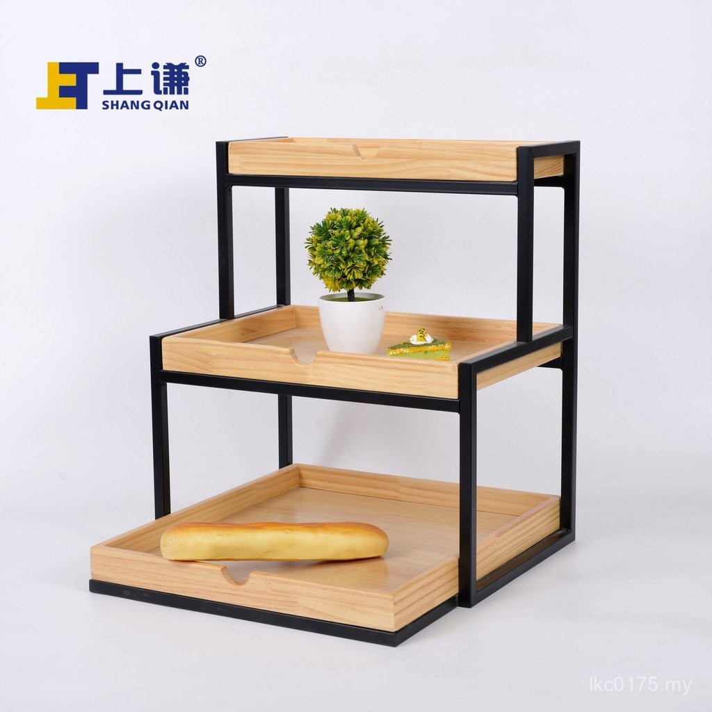 Promotion Three-Tier Supermarket Display Rack Clothing Bread Ladder ...