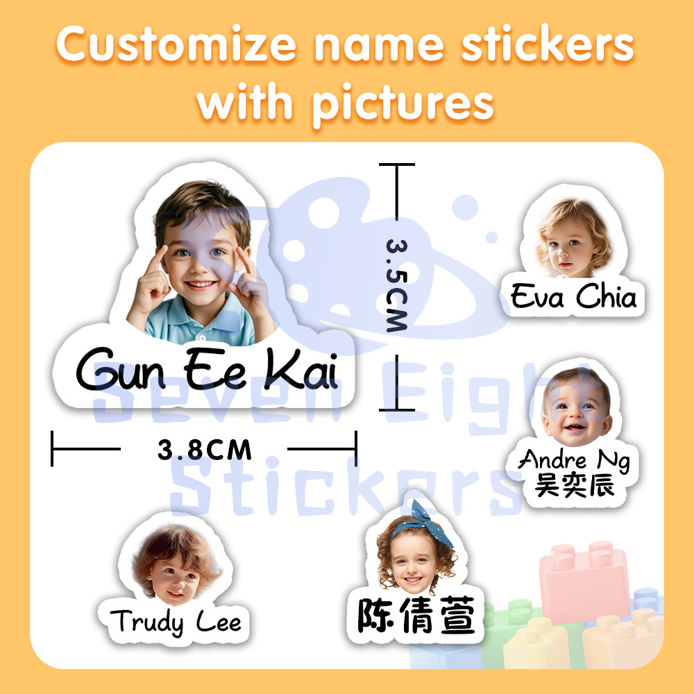 Custom name stickers with pictures | UV stickers Waterproof stickers ...