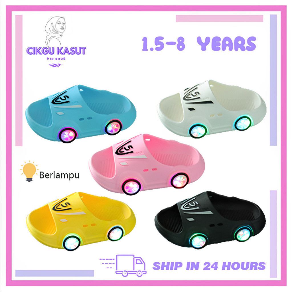 22-37 Selipar Raya Budak Lelaki Lampu Kereta LED Light Sandal Boys ...