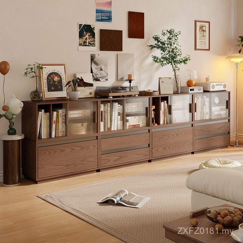 Low Low Cabinet Combination Cabinet Glass Door Winter Wooden TV Cabinet ...