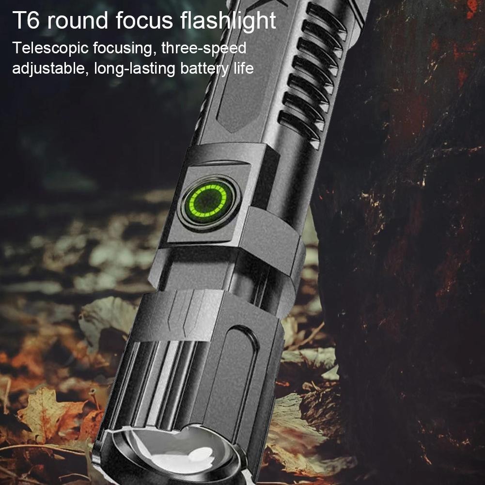 Strong Light Tactical Flashlight Portable USB Rechargeable Flashlight ...