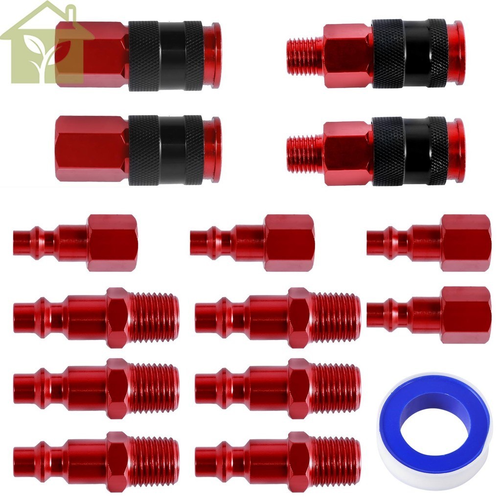 15Pcs Air Coupler and Plug Kit 1/4inch NPT Quick Connect Air Fitting ...