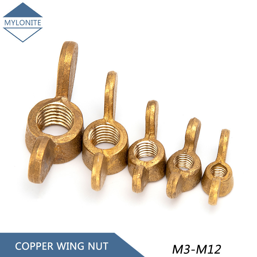 M3 M4 M5 M6 M8 M10 M12 Copper Solid Fasteners Nuts Brass Wing Nuts ...
