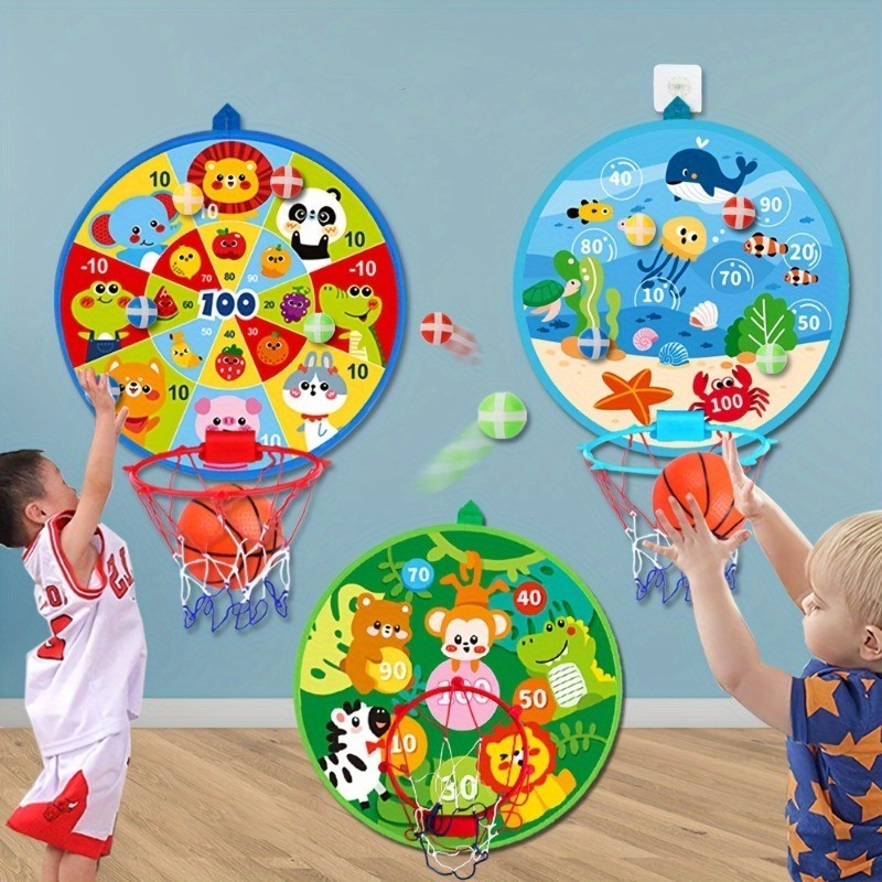 Basketball Board Toy Set Montessori Sticky Ball Target Hand-eye ...