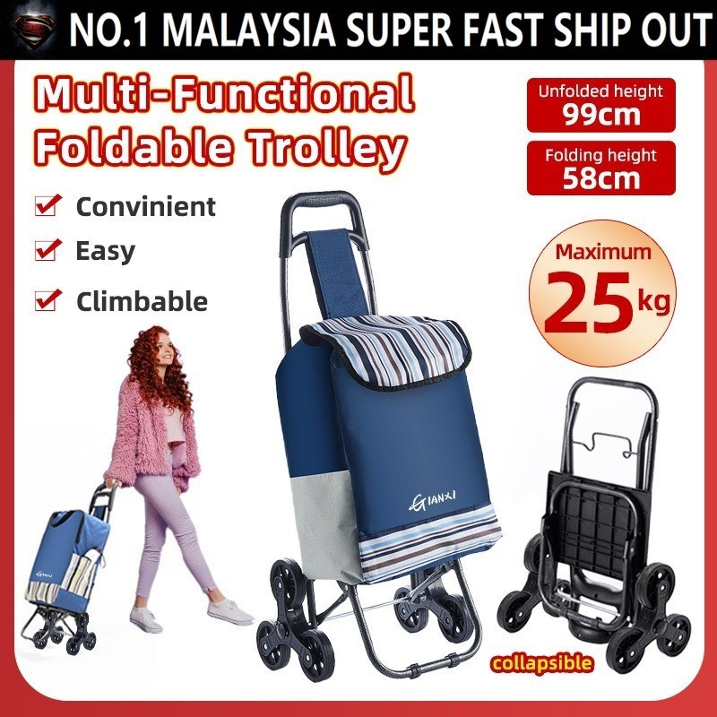 SP GIANXIReady-StockShopping Trolley Canvas Bag Market Trolley Case ...