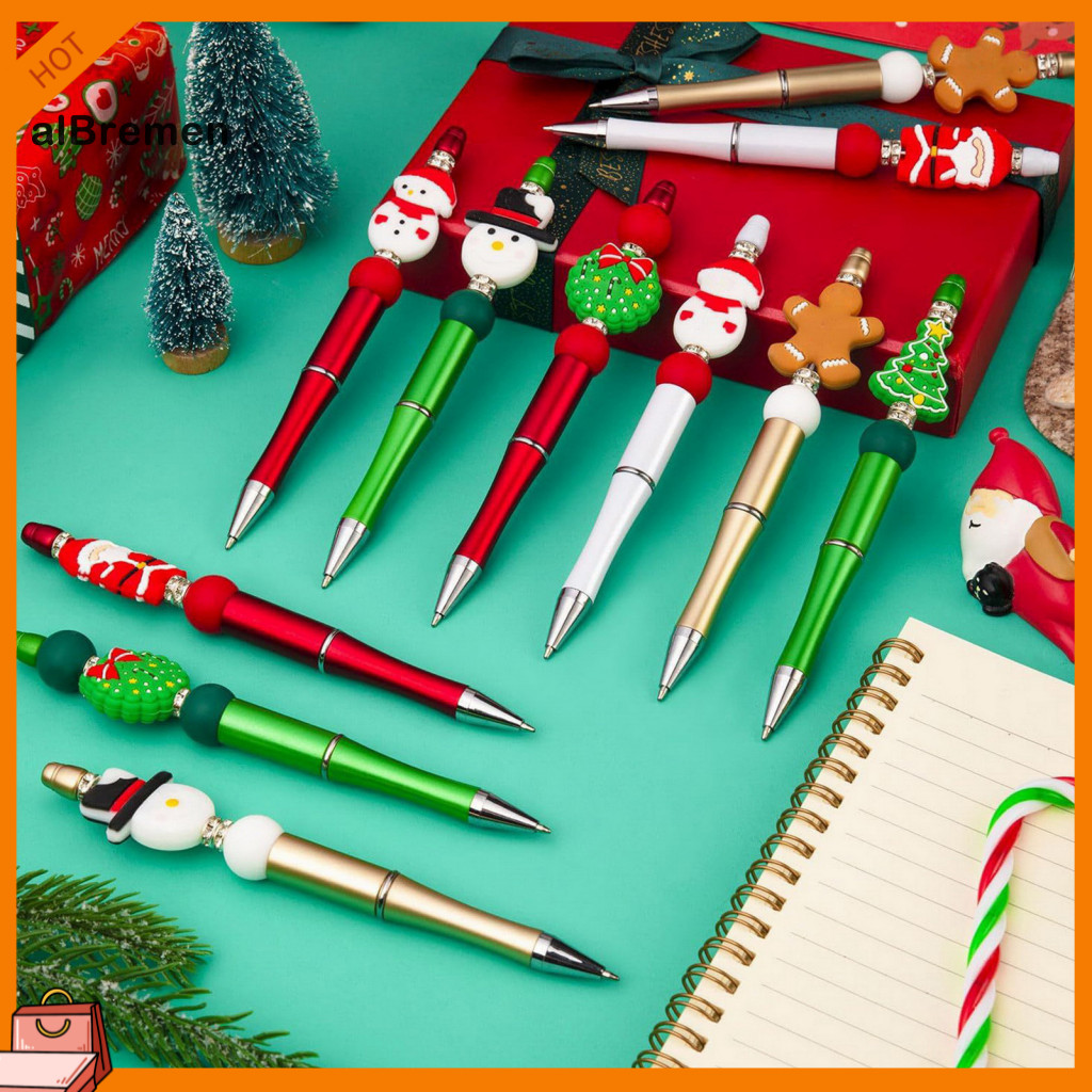 (New) Holiday Themed Ballpoint Pens Christmas Beaded Pen Christmas ...
