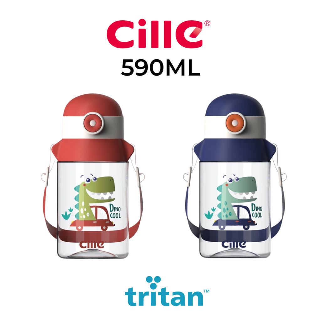 Cille Kids Design Cute Leisure Style 590ML Leakproof Tritan BPA-Free Plastic Water Bottle With ...
