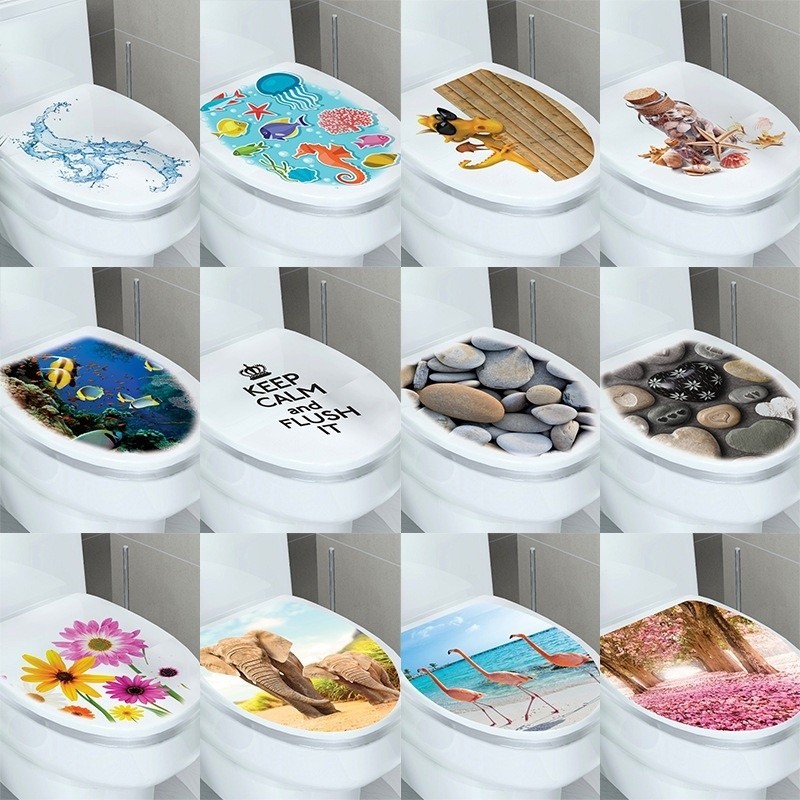 Toilet Bathroom Sticker Bowl Sticker Pelekat Tandas Jamban Toilet ...