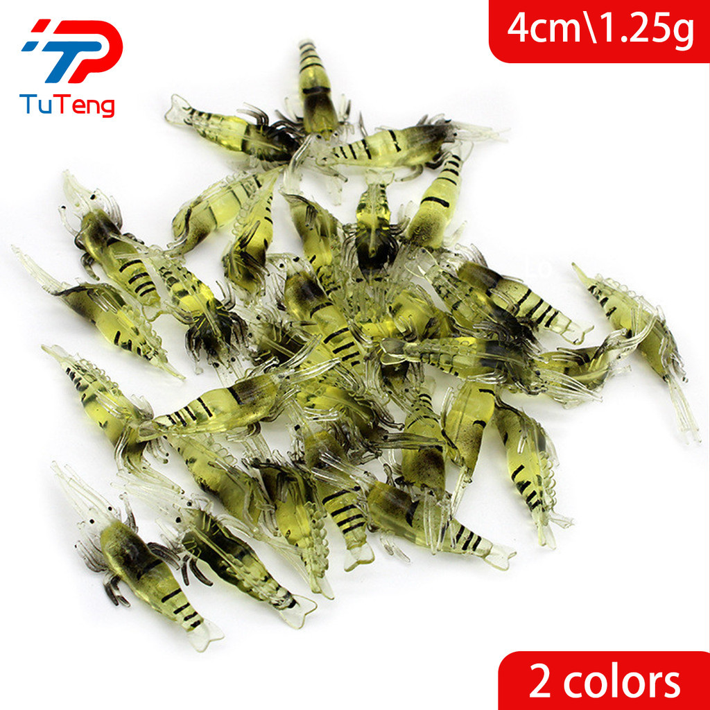 Simulation Shrimp Soft Fake Shrimp Bait Luminous with Hook Hook Hole ...