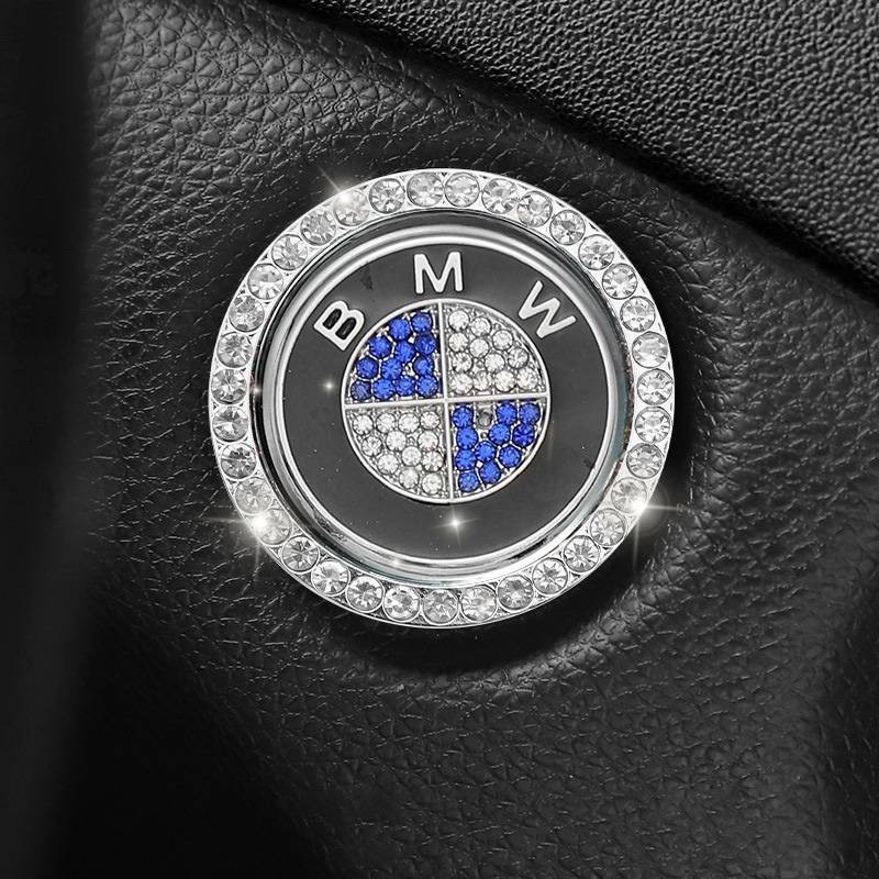 BMW Diamond inlay One click start button Car Ignition switch Sticker ...