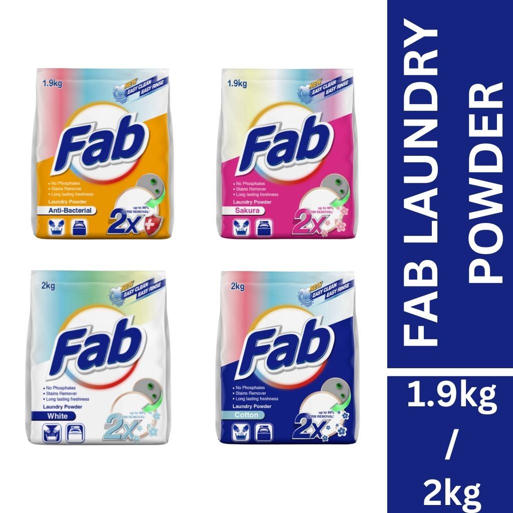 FAB Detergent Laundry Powder (1.9kg/2kg) | Shopee Malaysia
