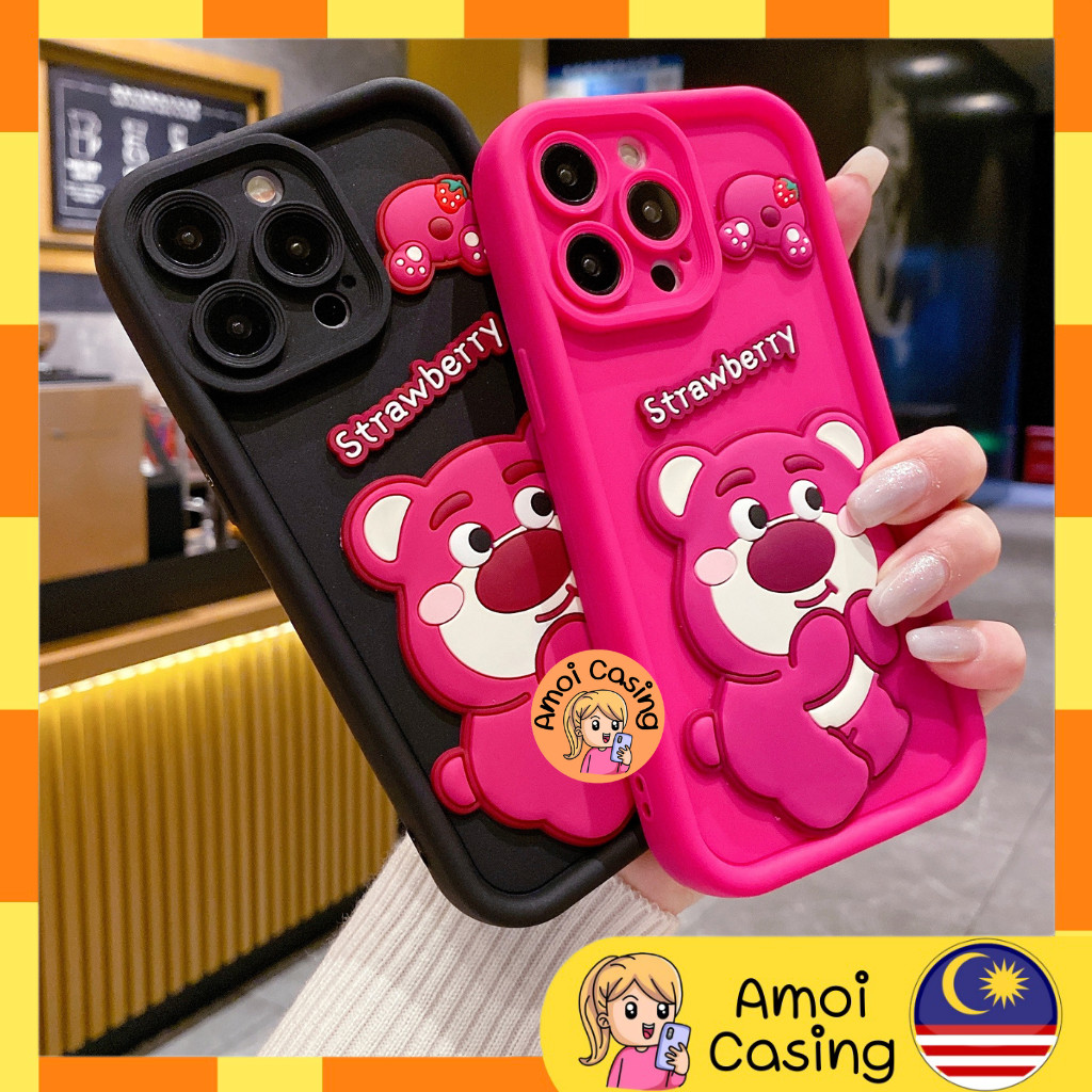 Oppo A3 Pro A5 Pro A5 A9 A53 2020 A15 A16 A17 A18 A38 A54 A57 A58 A60 A77s strawberry lotso bear ...