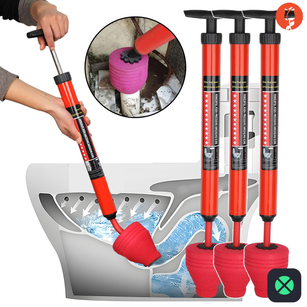 1F High Pressure Toilet Anti Clogging Tool - Closestool Pipe Plunger ...