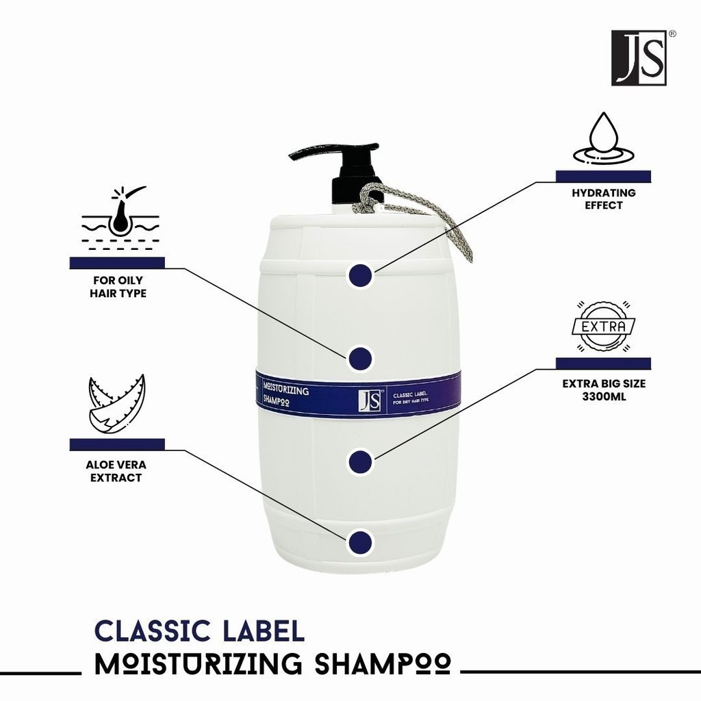 JS Classic Label Moisturizing Shampoo for Dry Hair Type - 3300ML (Extra ...