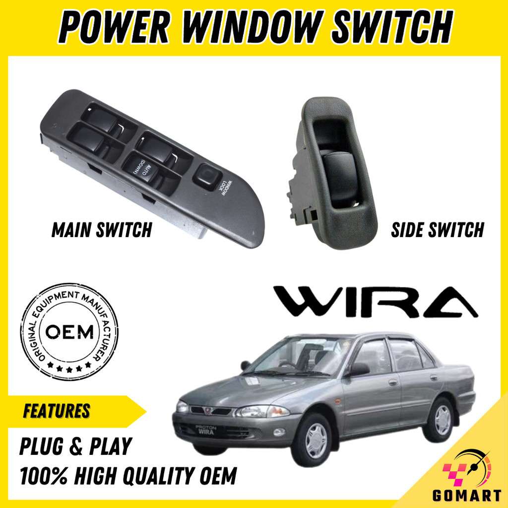 PROTON WIRA POWER WINDOW Main Master Switch Button Socket spare Suis ...