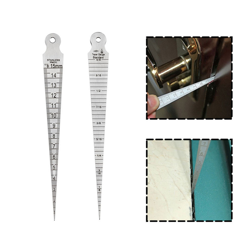 Stainless Steel Taper Gauge Feeler 1-15mm Hole Inspection Tool Bore ...