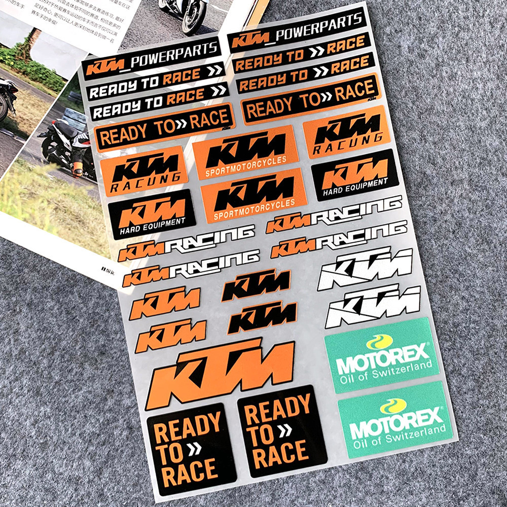 KTM Motorcycle Sticker Reflective Ready to Race Motorcross Helmet Body ...
