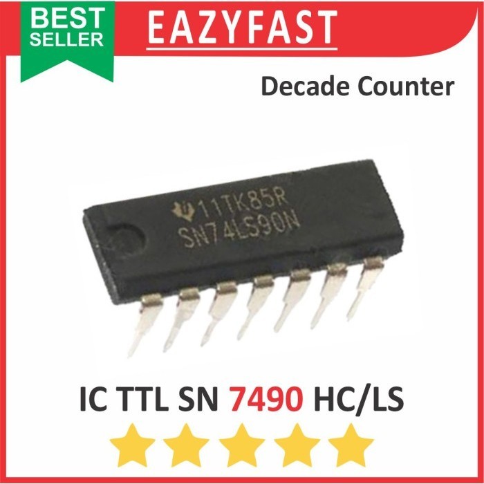 Ic TTL SN 7490 N HC LS DIP BCD Decade Counter SN74HC90 SN74LS90 ...