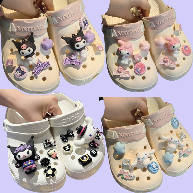 Black Kuromi Jibbitz Set Sanrio Jibits Crocs Charm My Melody Shoe ...