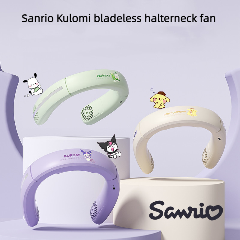 Sanrio Kuromi Cartoon Leafless Hanging Neck Fan Sanrio Family Series ...