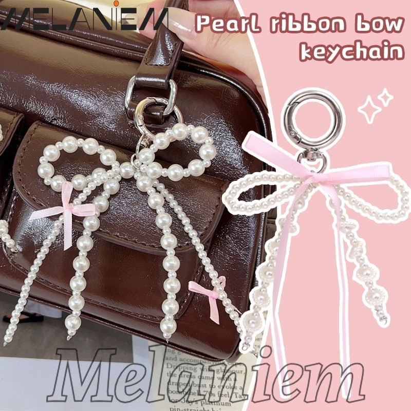 Pearls Beaded Bowknot Key Ring - Y2K, Fashion, Sweet Cool - Key Chain ...