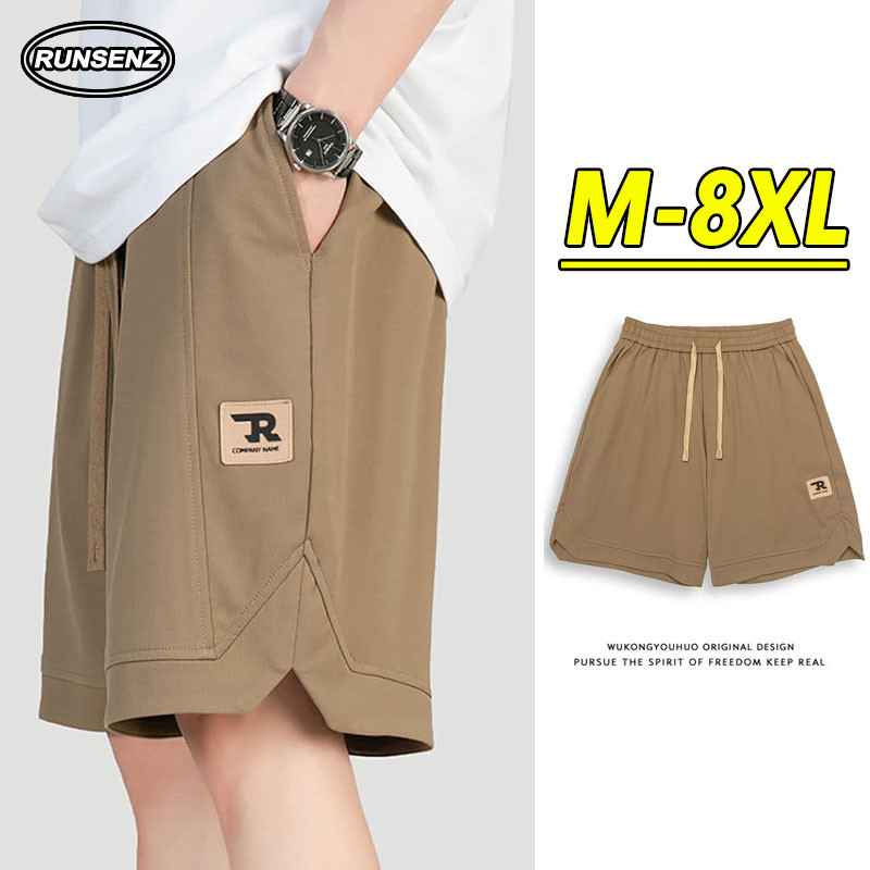 M-8XL Korean Black Casual Shorts Men Plus Size Short Pants Summer Loose ...