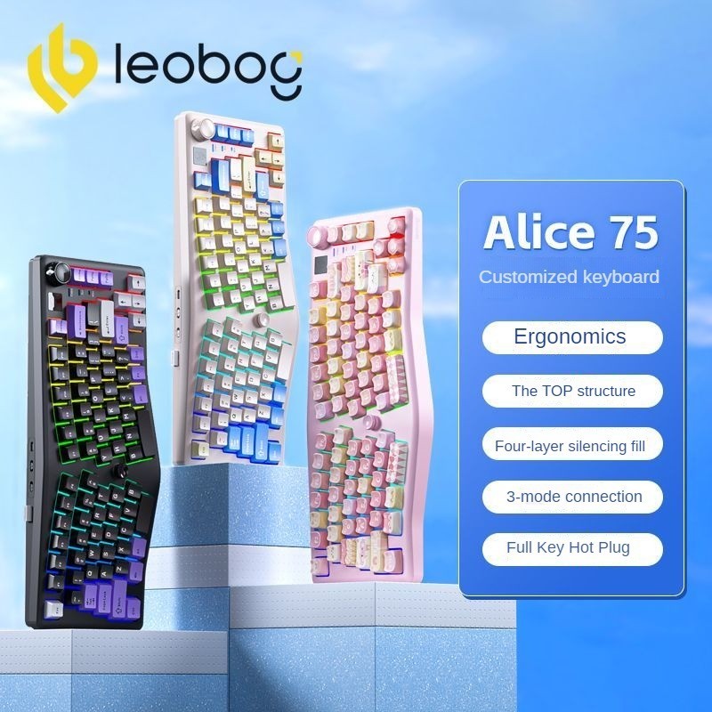 AULA LEOBOG A75 (Alice Layout) Wireless Custom Mechanical Keyboard TOP ...
