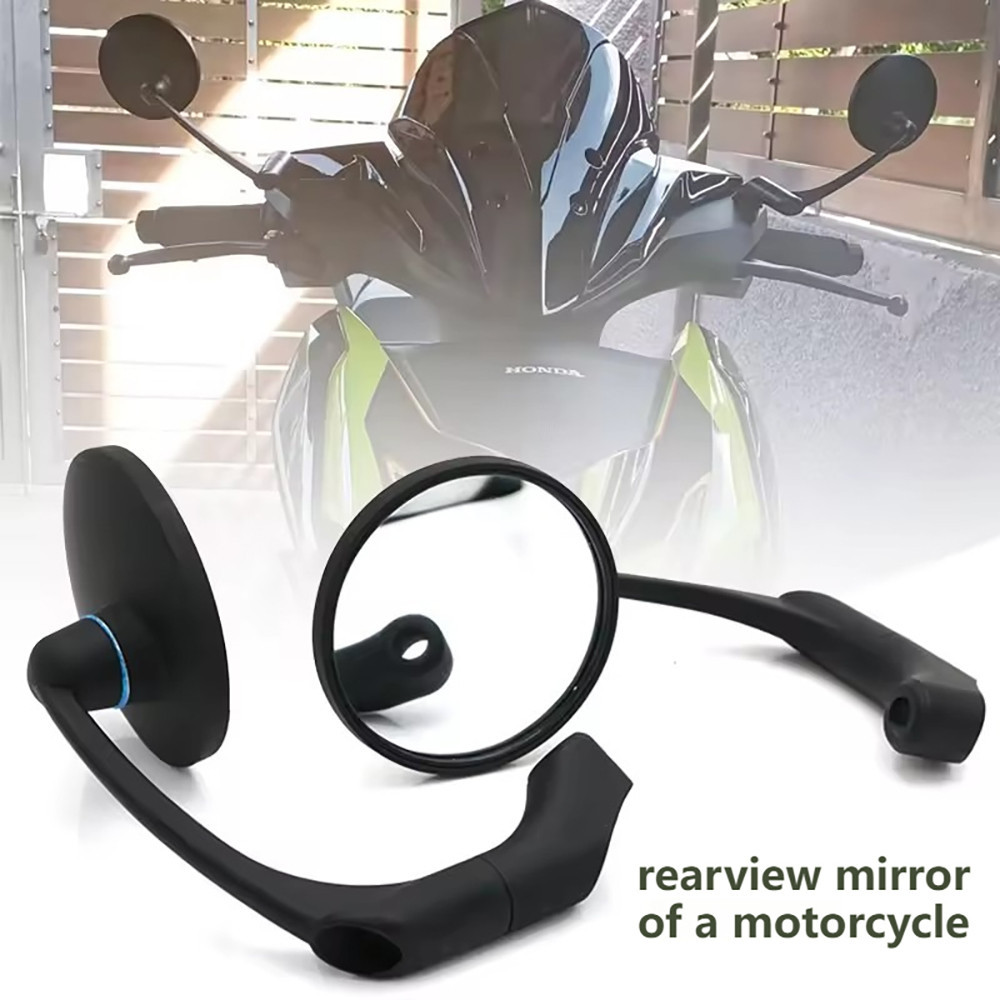 Universal Round Motorcycle Rear View Mirror Side Mirror Retro Motor ...